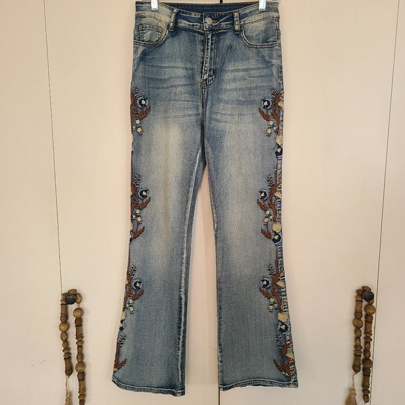 Jeans | Floral Embroidered Boot Cut Jeans | Poshmark